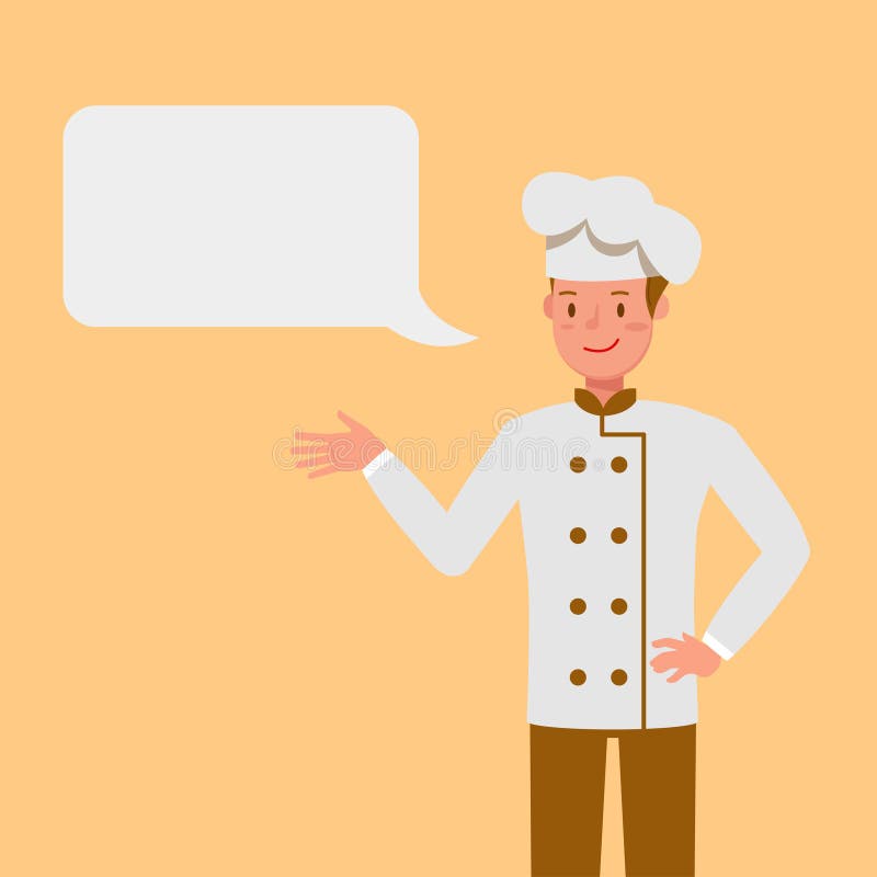 Chef with Chat Bubbles Character Vector Design Stock Vector ...