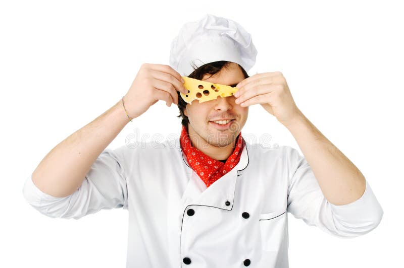 Chef and cheese stock image. Image of cheerful, meal - 30721009