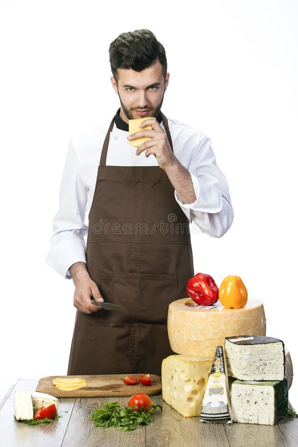 Chef with cheese stock image. Image of hands, crushed - 78983243