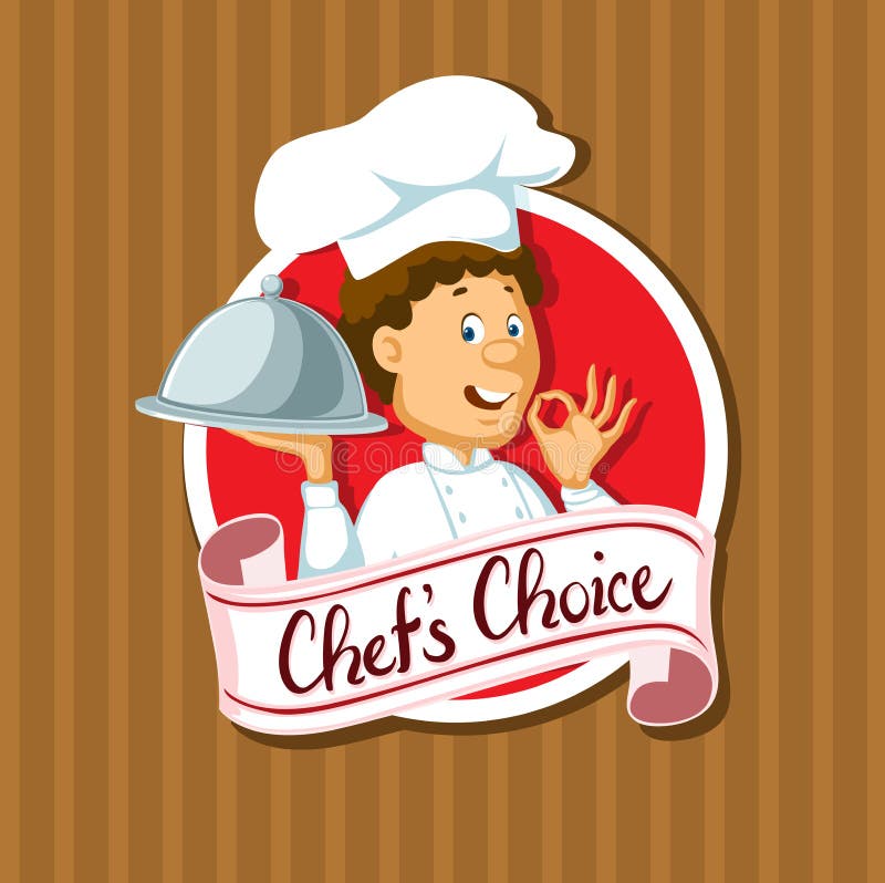 Chef Choice Label with Silver Tray Flat Design - Vector Stock Vector ...