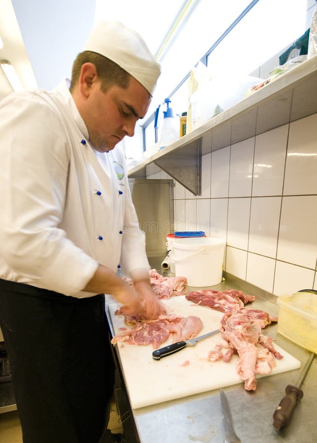 Chef chopping meat stock image. Image of chopping, butcher - 6981707
