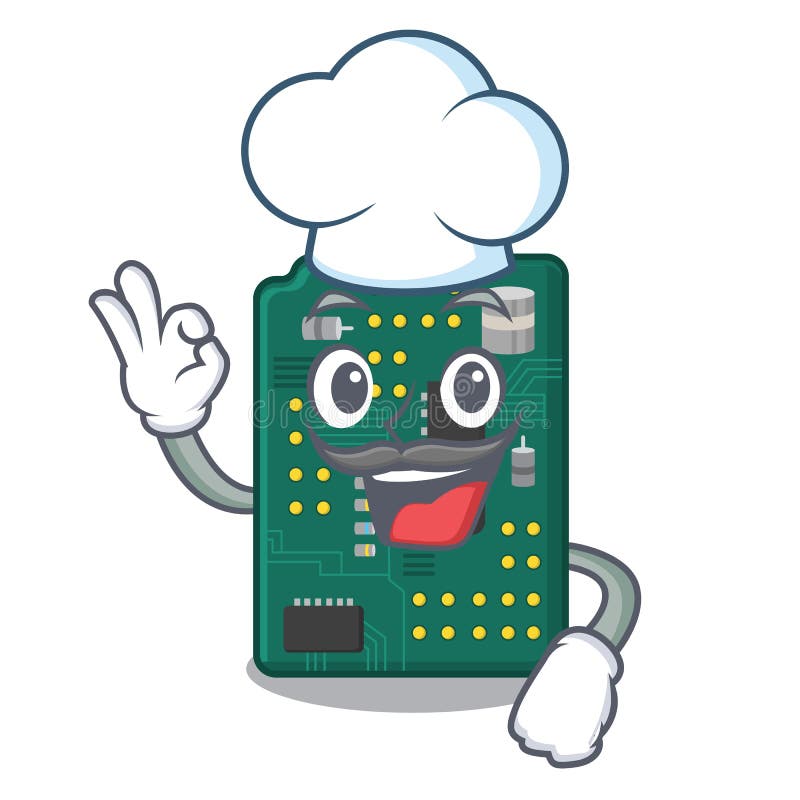 Chef Circuit Board Pcb in Cartoon Shape Stock Vector - Illustration of ...