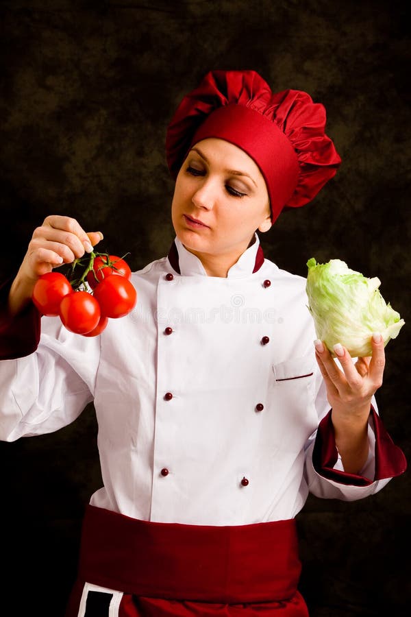 Chef is Controlling Tomato Quality Stock Photo - Image of confident ...