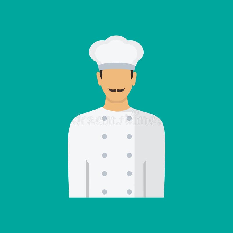 Chef Cook Avatar Profile Icon. Flat Vector Illustration. Stock Vector ...