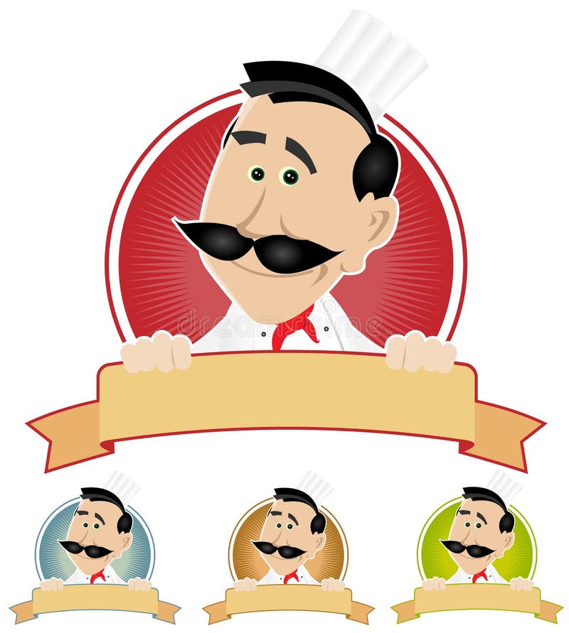 Chef and banner stock vector. Illustration of scarf, meal - 2871173