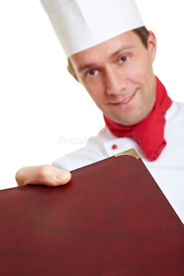 Chef Cook Bringing Menu Card Stock Photo - Image of help, bring: 25518580