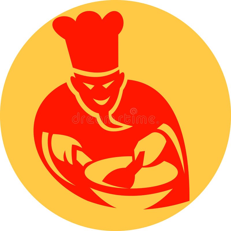 Chef Cook cooking a meal stock vector. Illustration of oven - 9753025