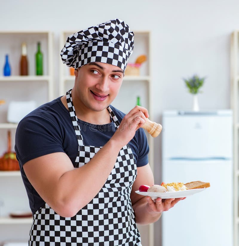 Chef Cook Cooking a Meal Breakfast Dinner in the Kitchen Stock Image ...