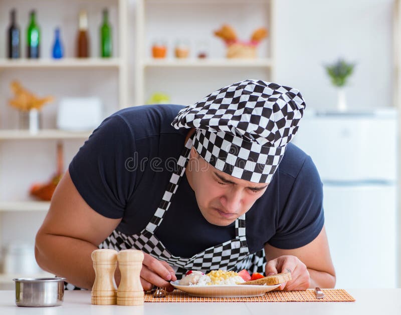 Chef Cook Cooking a Meal Breakfast Dinner in the Kitchen Stock Photo ...