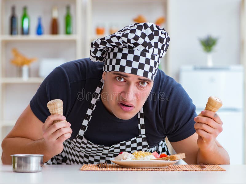 Chef Cook Cooking a Meal Breakfast Dinner in the Kitchen Stock Photo ...