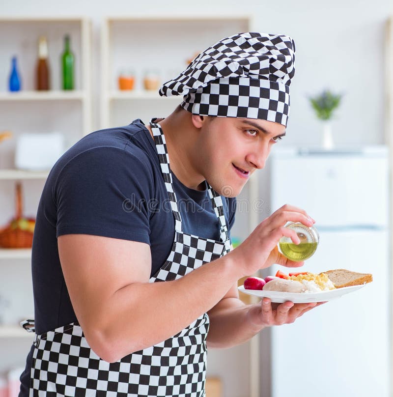 Chef Cook Cooking a Meal Breakfast Dinner in the Kitchen Stock Photo ...