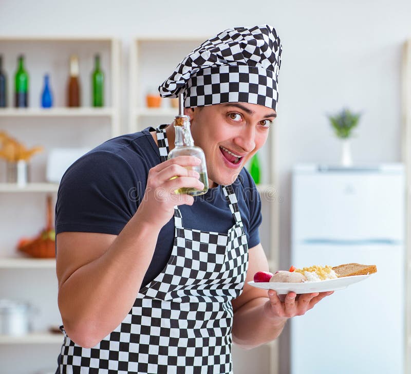 Chef Cook Cooking a Meal Breakfast Dinner in the Kitchen Stock Photo ...