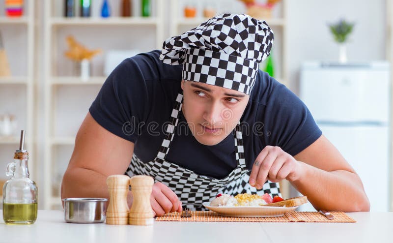 Chef Cook Cooking a Meal Breakfast Dinner in the Kitchen Stock Photo ...