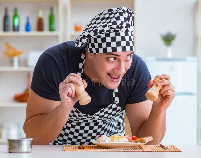 Chef Cook Cooking a Meal Breakfast Dinner in the Kitchen Stock Image ...