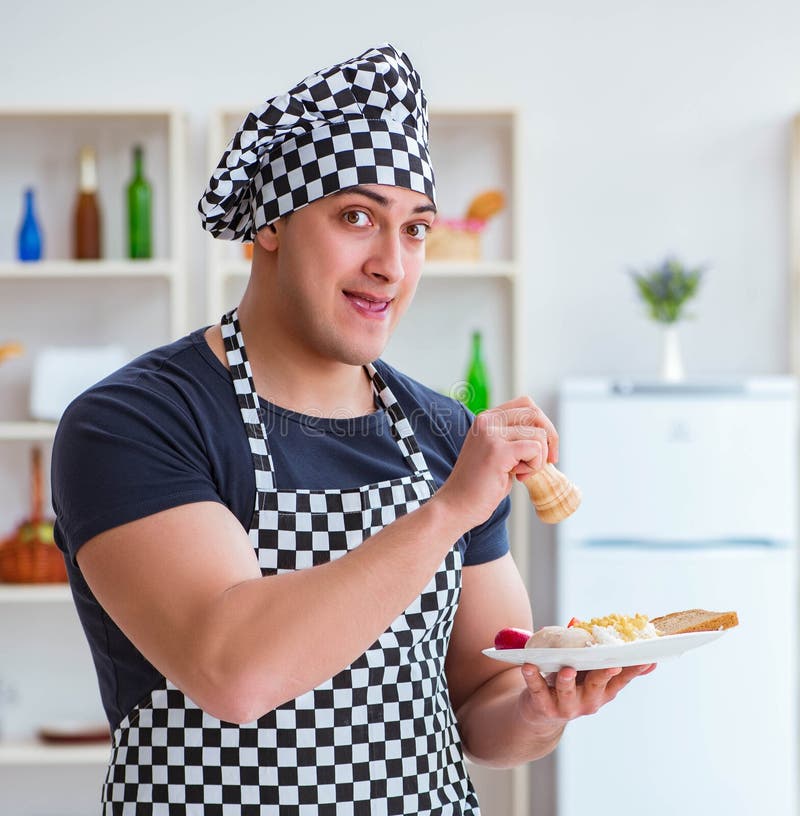 Chef Cook Cooking a Meal Breakfast Dinner in the Kitchen Stock Photo ...