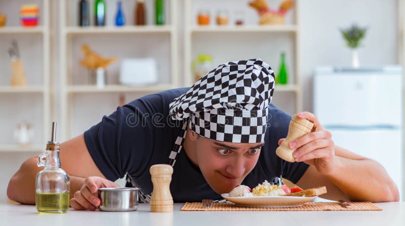 Chef Cook Cooking a Meal Breakfast Dinner in the Kitchen Stock Image ...