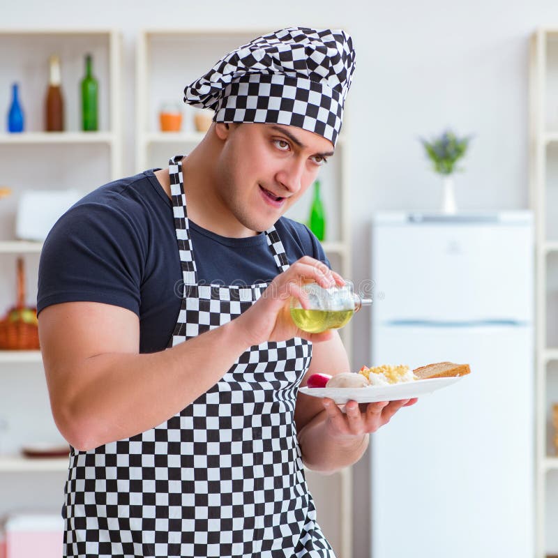 Chef Cook Cooking a Meal Breakfast Dinner in the Kitchen Stock Photo ...