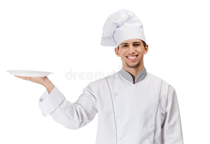 Chef Cook Handing a White Plate Stock Image - Image of achievement ...