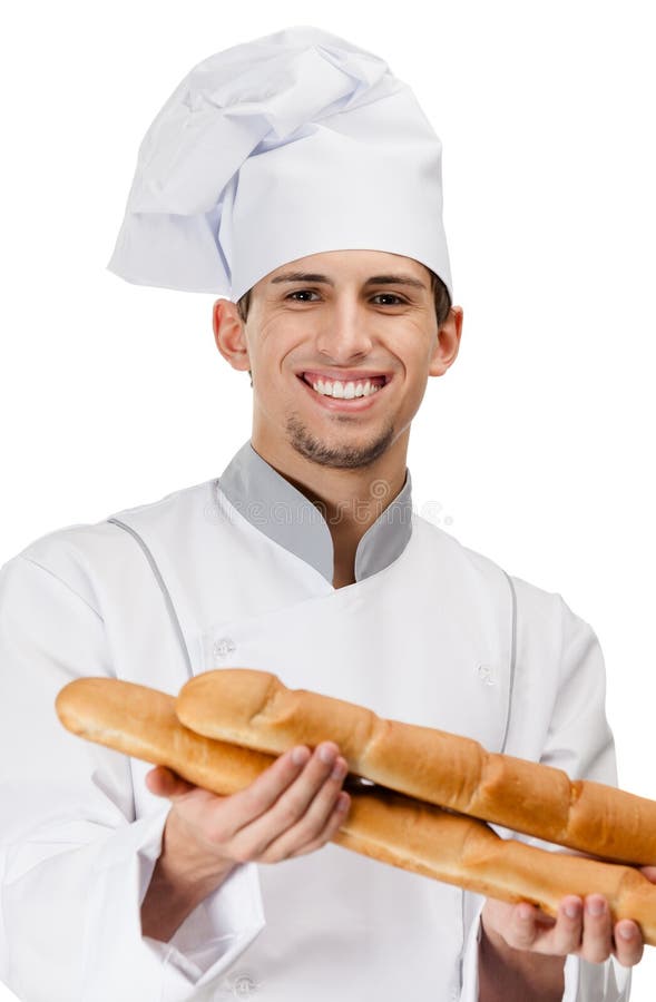 Chef with Bread stock photo. Image of handsome, service - 7761466