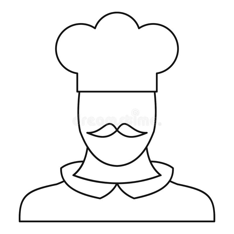 Chef Cook Icon, Outline Style Stock Vector - Illustration of menu ...