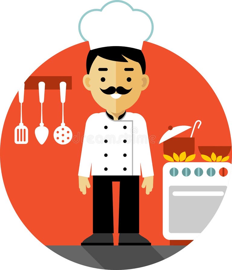 Chef Man Flat Stock Illustrations – 10,947 Chef Man Flat Stock ...