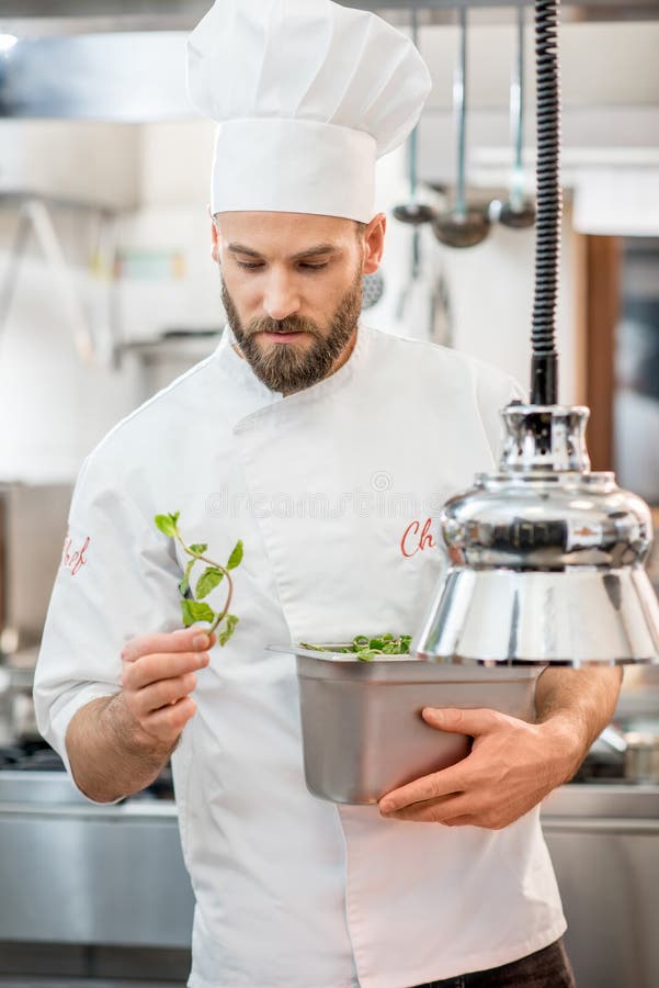 Chef cook at the kitchen stock photo. Image of chef, kitchen - 86223094