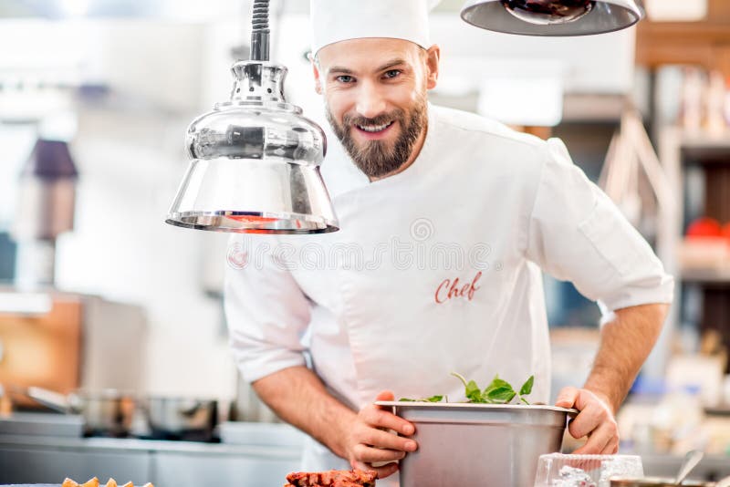 Chef cook at the kitchen stock photo. Image of fresh - 86223140