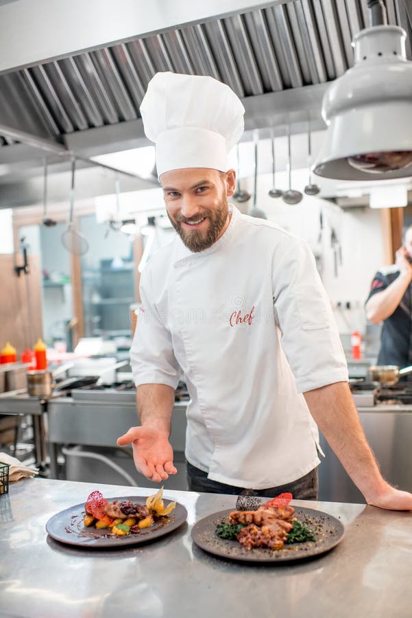 Chef cook at the kitchen stock photo. Image of professional - 86223074