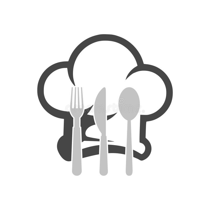 Chef Cook Logo or Icon, Color Set with Long Shadow Stock Vector ...