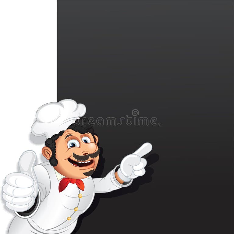 Chef Cook with Menu Chalkboard. Vector Template Stock Vector ...