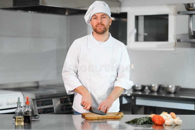 Chef Cook Preparing Vegetables in His Kitchen Stock Photo - Image of ...