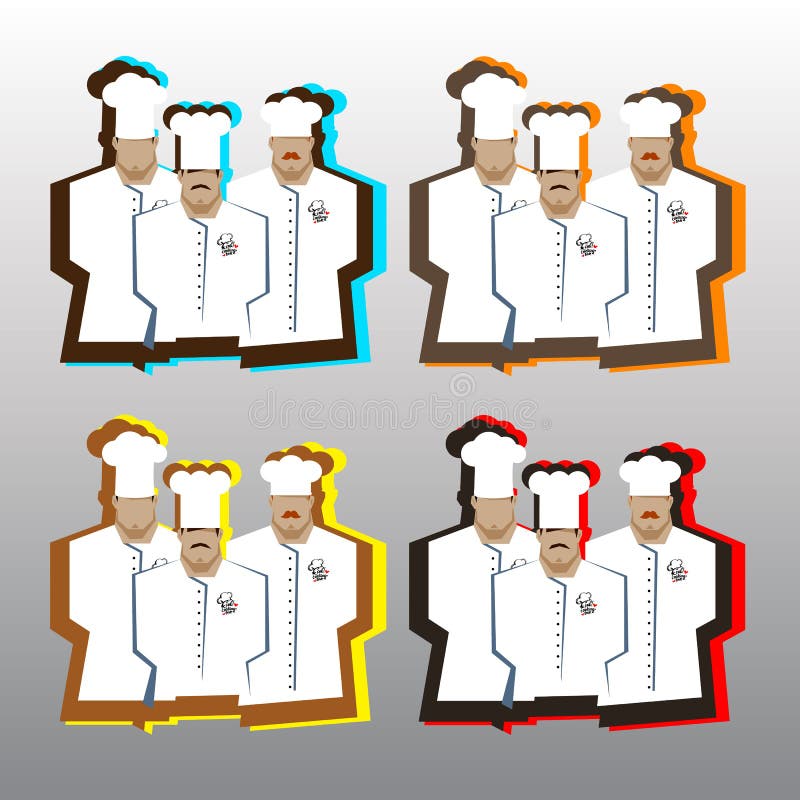 Chef Cook Serving Food Realistic Cartoon Character Design Stock ...