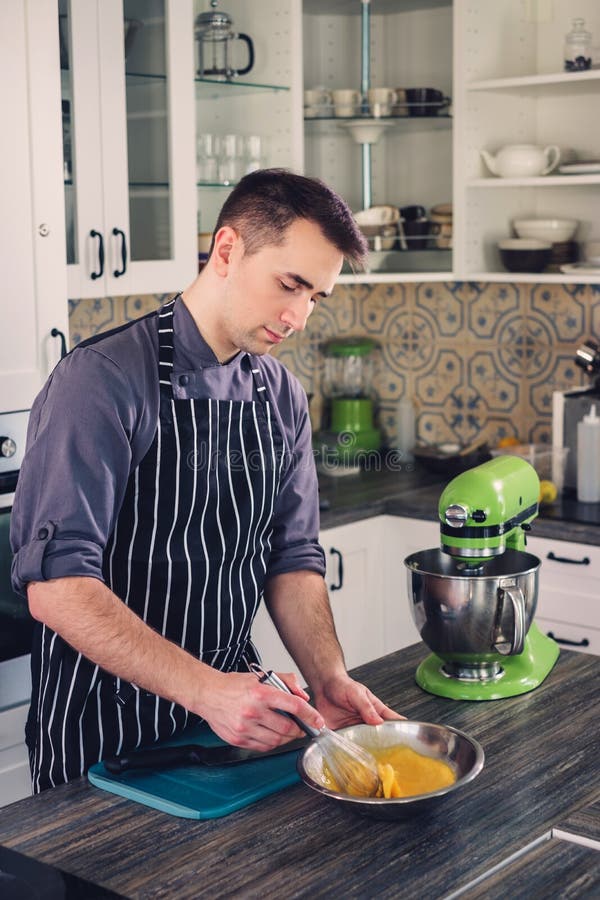 Chef Cook Working on a Modern Kitchen at Home Stock Photo - Image of ...