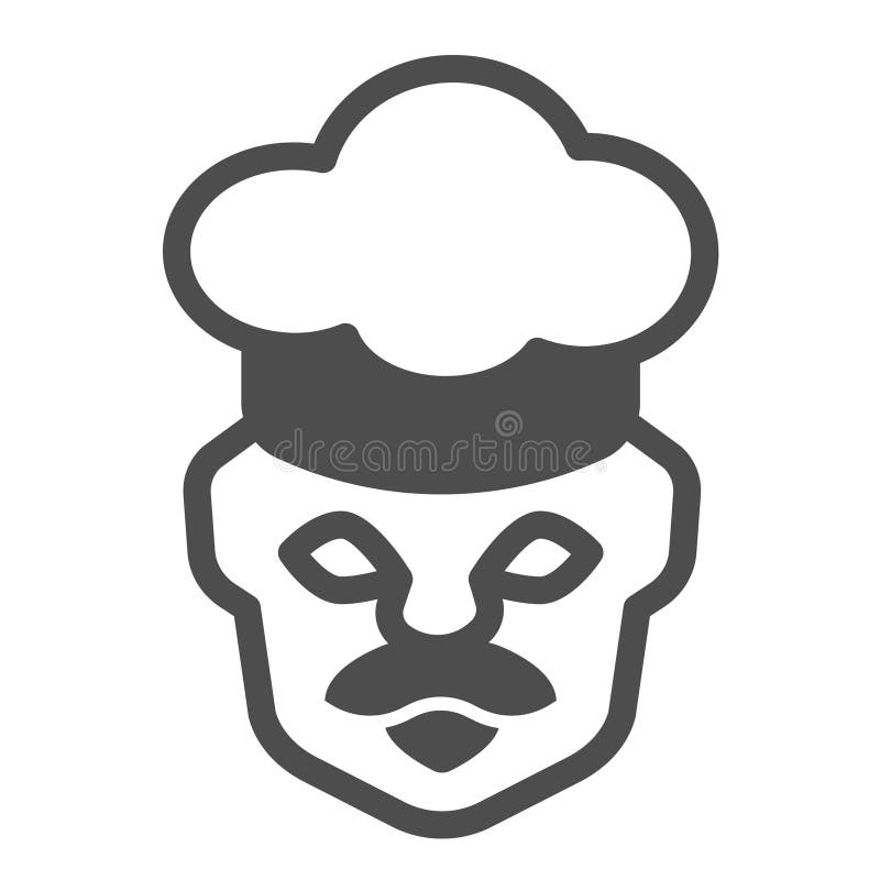 Chef Cooker Face Solid Icon, Culinary Cooking Concept. Vector Graphics ...