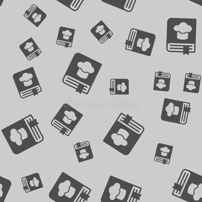 Chef Cooker Recipe Book with Bookmark Solid Seamless Pattern, Culinary ...