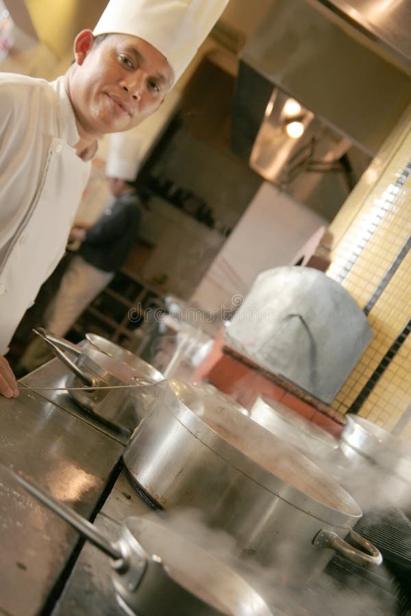 Chef cooking stock photo. Image of chef, industry, kitchen - 6240816
