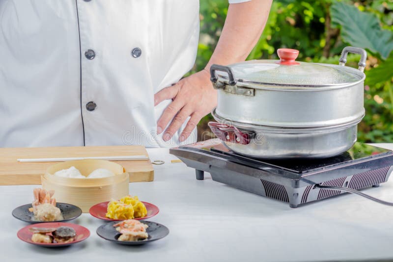 Chef cooking chinese food stock photo. Image of kitchen - 53365476