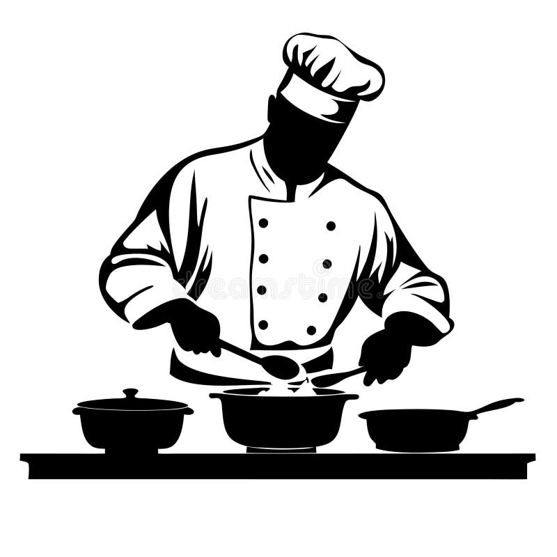 Chef Cooking Illustration Culinary Vector Art for Recipe Books and ...