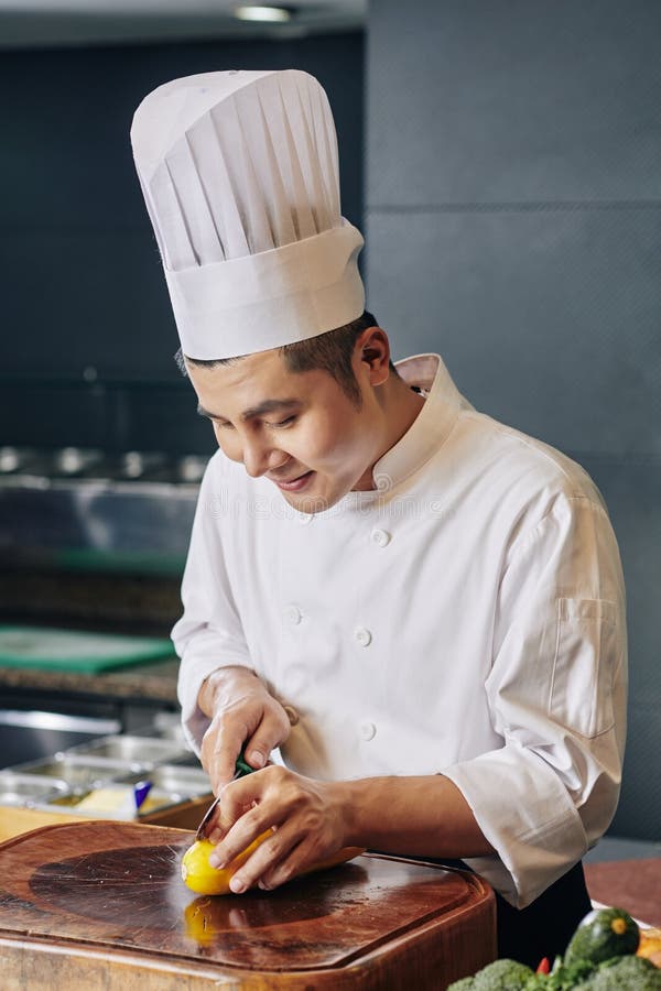 Chef Cooking in the Kitchen Stock Image - Image of preparation, cooking ...