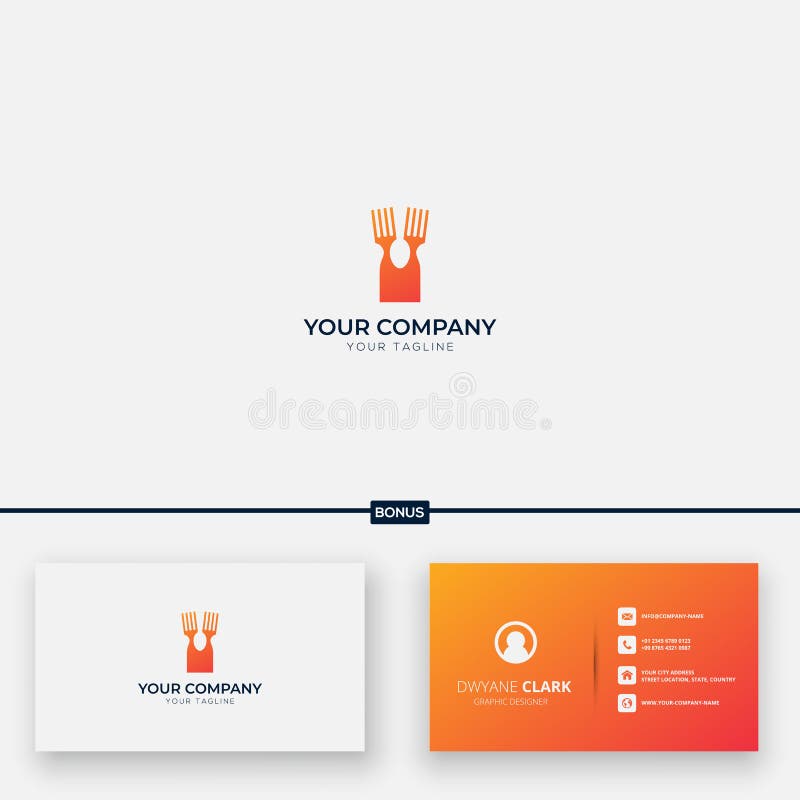 Chef Cooking Logo with Fork and Spoon Logo Stock Vector - Illustration ...