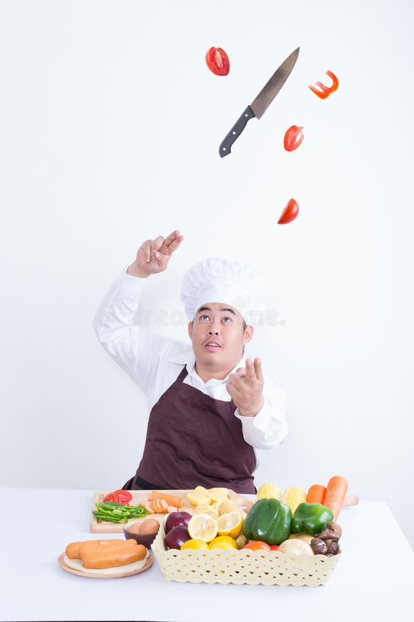 Chef Cooking with Magic Concept Stock Image - Image of cook, green ...