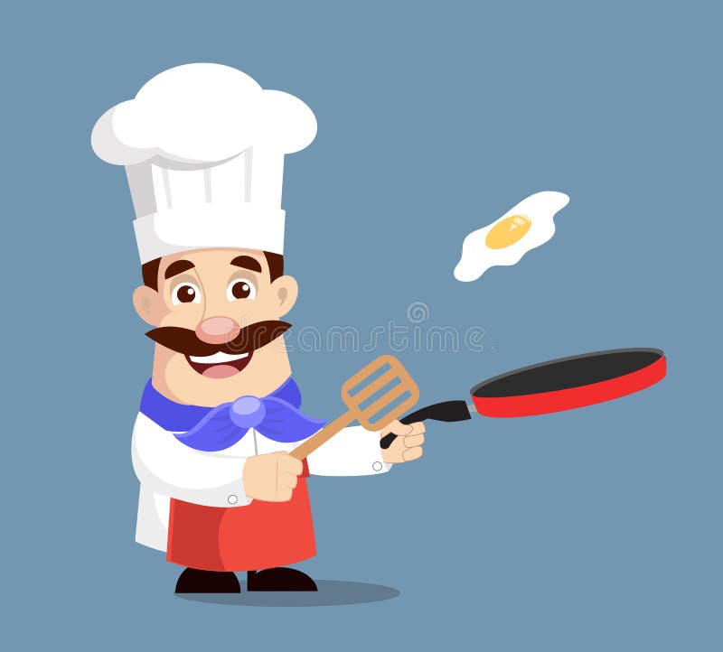 Chef Cooking Omelette Vector Illustration Design Stock Vector ...