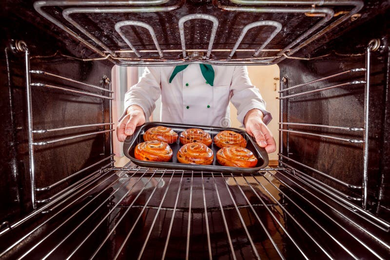 Chef cooking in the oven. stock image. Image of bath - 54142787