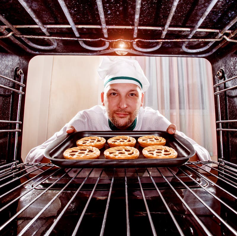 Chef Cooking Pizza in the Oven. Stock Photo - Image of dish, grates ...