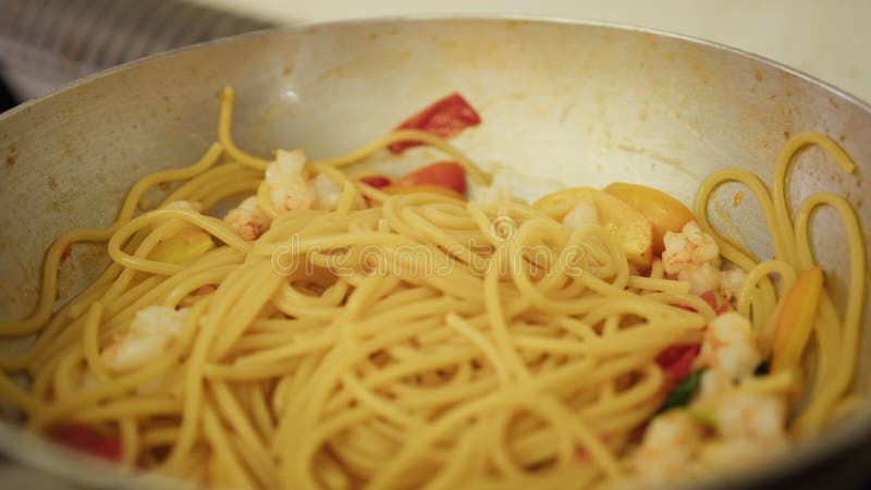 Spaghetti Pasta in the Pan for Cooking a First Course Stock Video ...