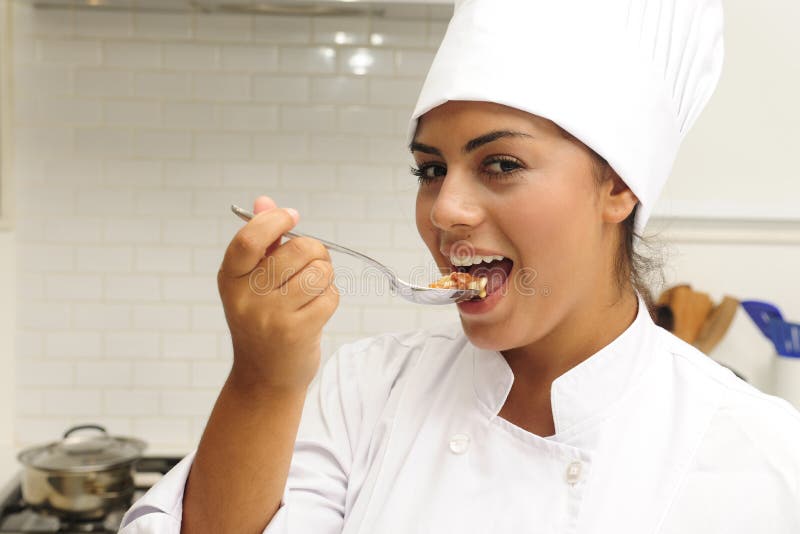 Chef Cooking Risotto Having a Taste Stock Photo - Image of dinner ...