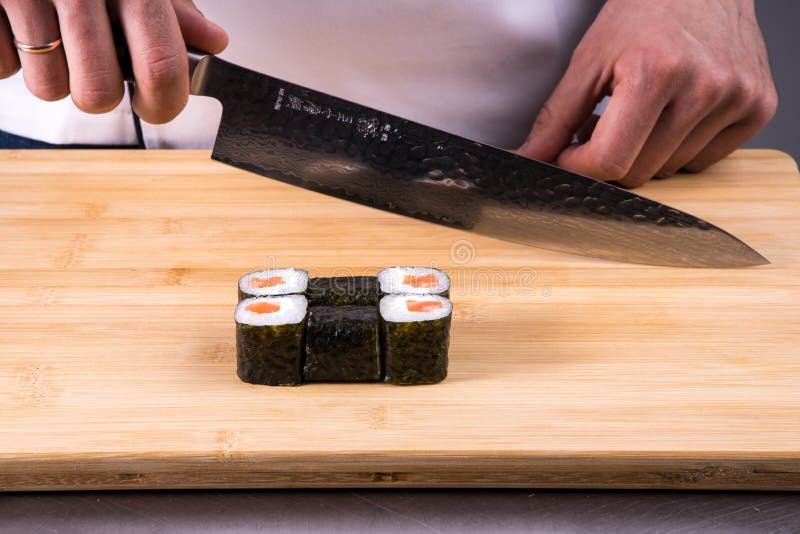 Chef Cooking Rolls in Restaurant Kitchen53 Stock Image - Image of ...