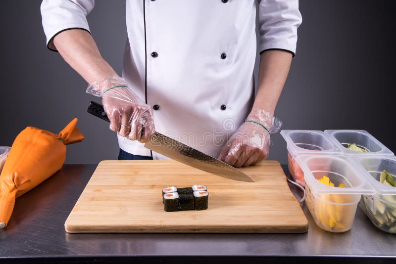 Chef Cooking Rolls in Restaurant Kitchen57 Stock Photo - Image of chef ...