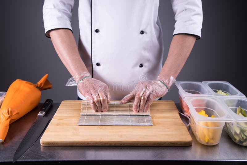 Chef Cooking Rolls in Restaurant Kitchen58 Stock Image - Image of fresh ...