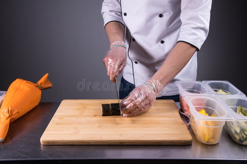 Chef Cooking Rolls in Restaurant Kitchen60 Stock Image - Image of ...
